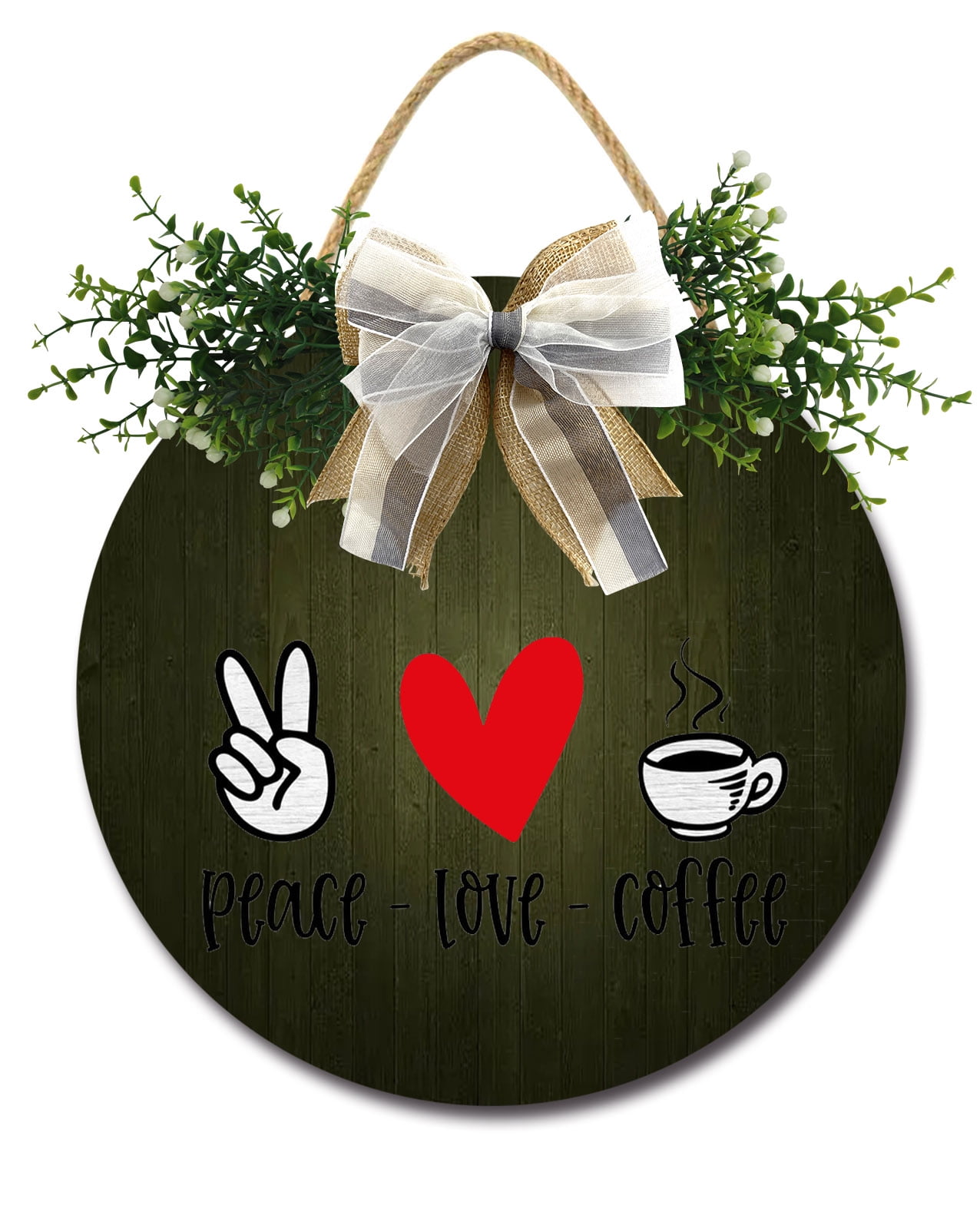 Kurmntregon Coffee Sign Coffee And Tea Bar Sign Peace Love Coffee Sign ...