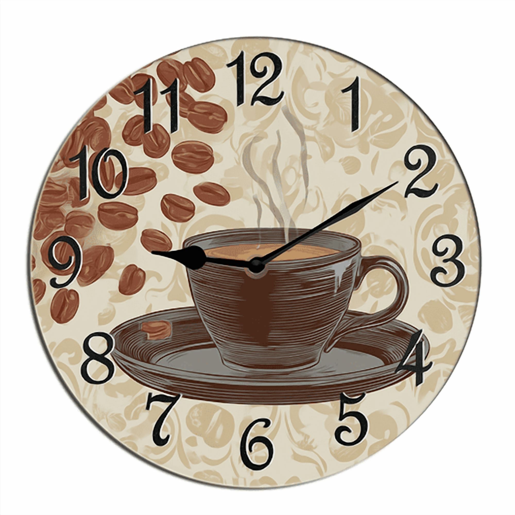 Kurmntregon Coffee Wall Clock Hot Cocoa Afternoon Tea Cafe Wooden ...