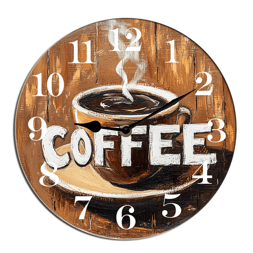 Kurmntregon Coffee Wall Clock Hot Coffee Cafe Silent Non Ticking ...