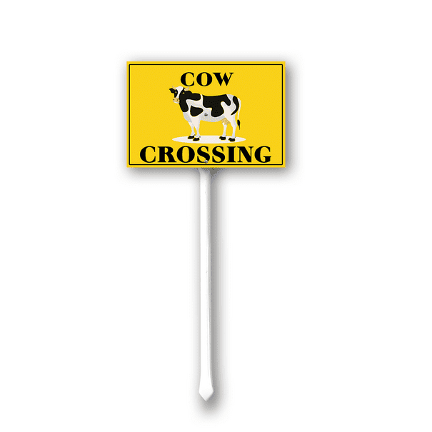 Kurmntregon Cow Crossing Sign With Stake Cow Yard Sign Security Slow ...