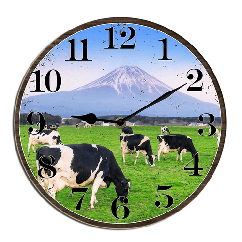 Kurmntregon Cow Wall Clock Farm Animal Decorative Clock Wooden Accurate ...