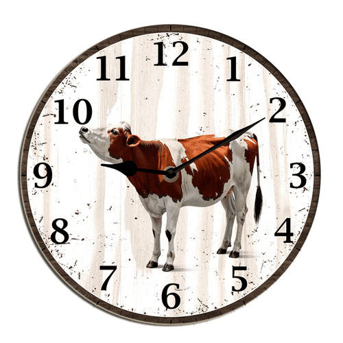 Kurmntregon Cute Cow Wall Clock Farm Animal Decorative Clock Wall Clock ...