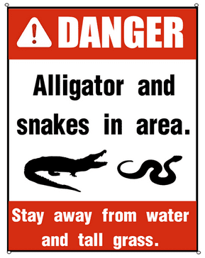 Kurmntregon Danger Alligators And Snakes In Area.Stay Away Aluminum ...