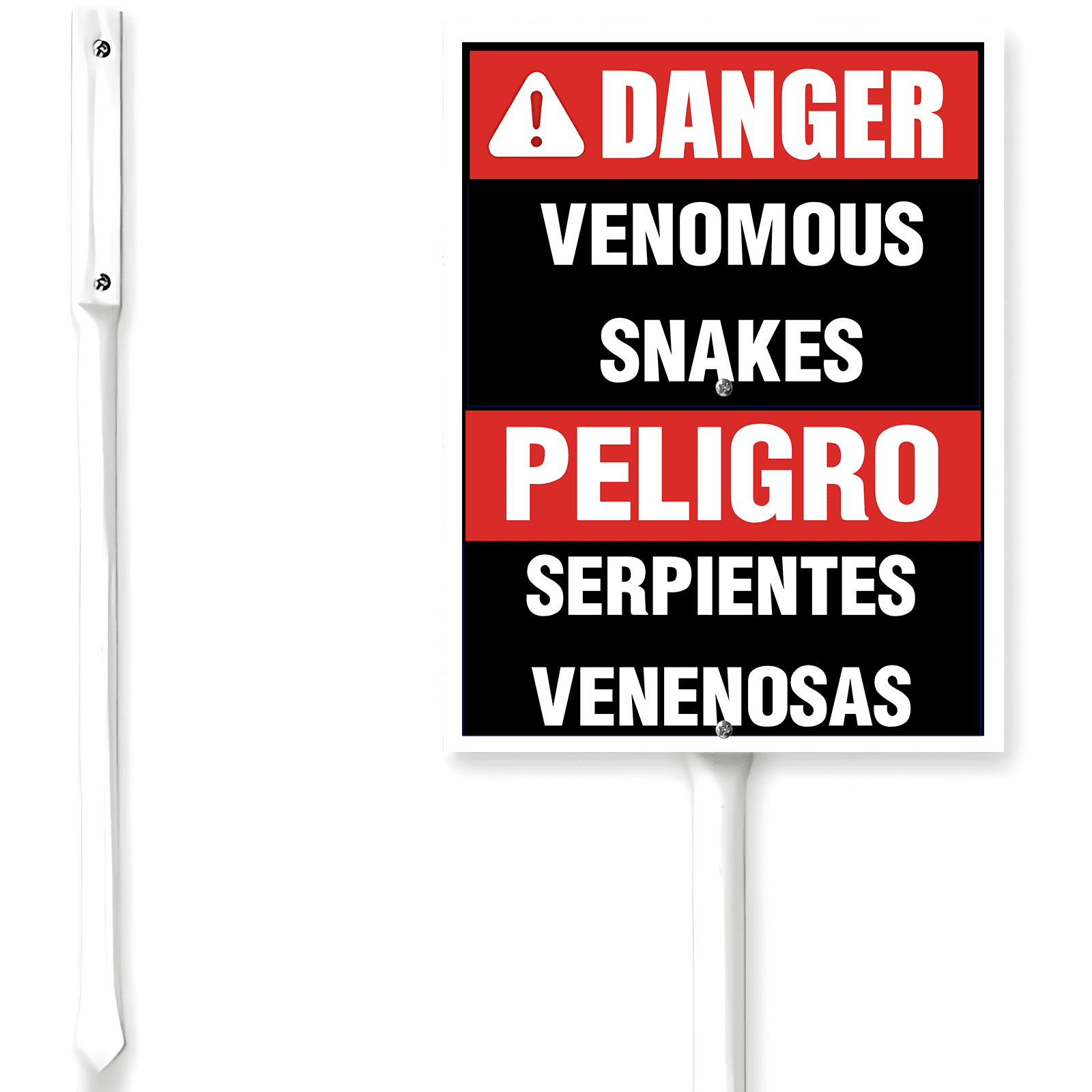 Kurmntregon Danger Venomous Snakes Peligro Sign With Stake Caution ...