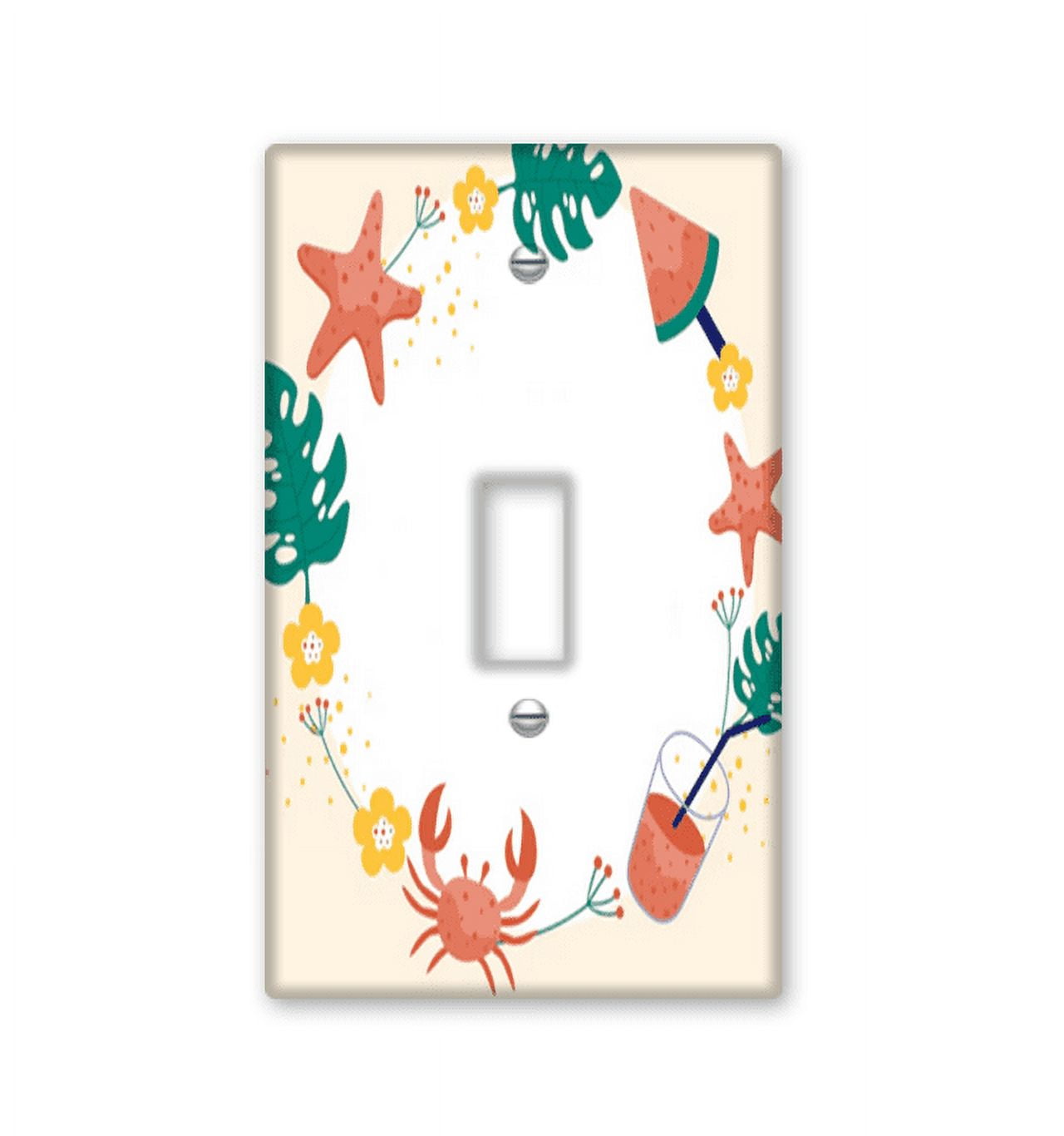 Kurmntregon Decorative Light Switch Cover Plate Hello Summer 1 Gang ...