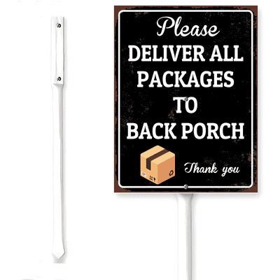 Kurmntregon Deliver All Packages To Back Porch Yard Sign With Stake ...