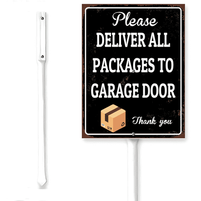 Kurmntregon Deliver All Packages To Garage Door Yard Sign With Stake ...