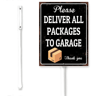 Kurmntregon Deliver All Packages To Garage Yard Sign With Stake ...