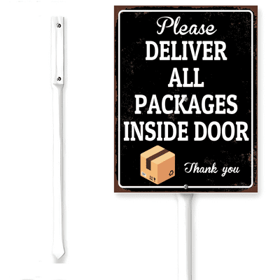 Kurmntregon Deliver All Packages Inside Door Yard Sign With Stake ...