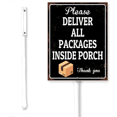 Kurmntregon Deliver All Packages Inside Porch Yard Sign With Stake ...