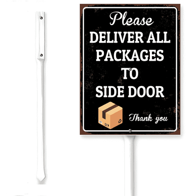 Kurmntregon Deliver All Packages To Side Door Yard Sign With Stake ...