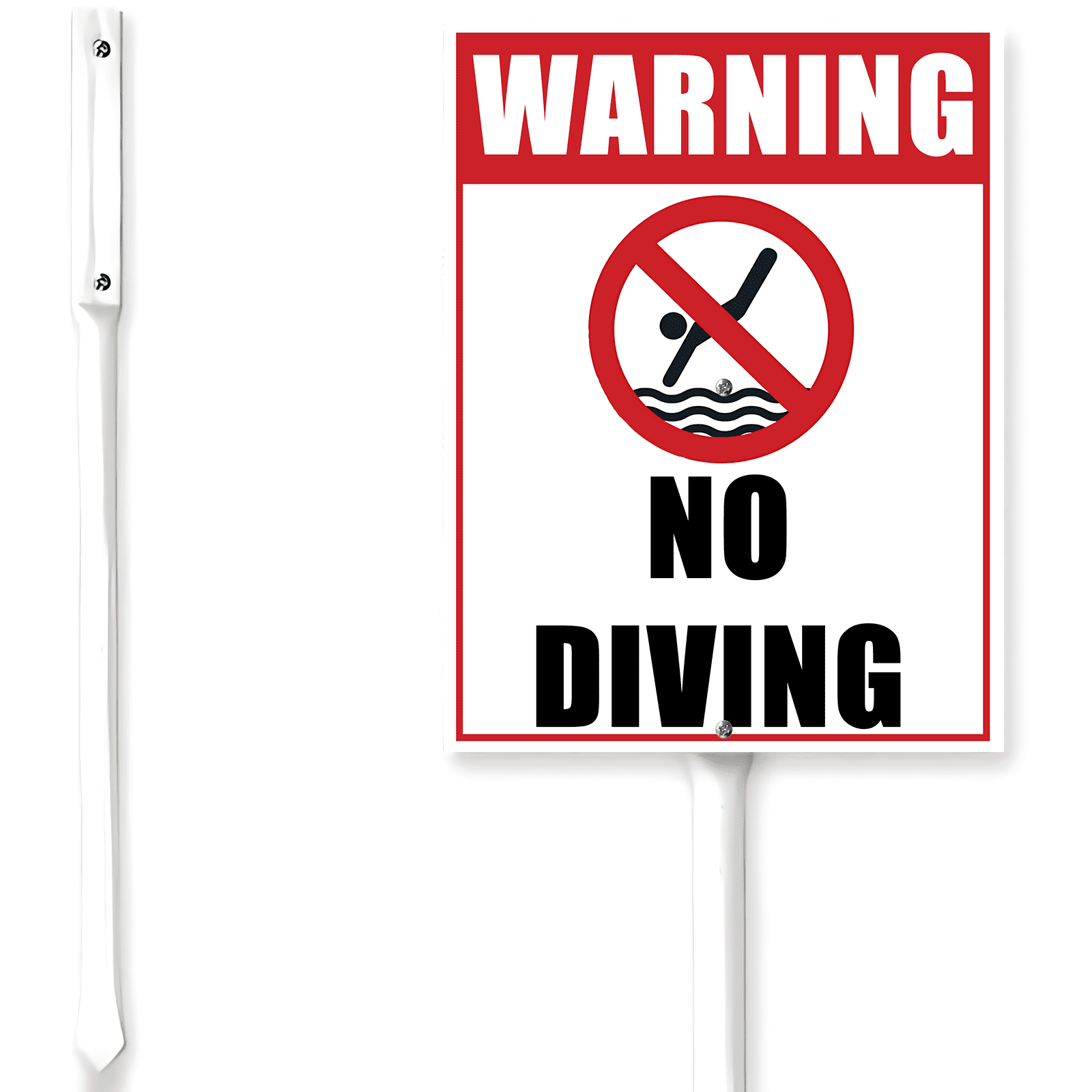 Kurmntregon No Diving Sign With Stake No Diving Pool Sign 7x8.8 ...
