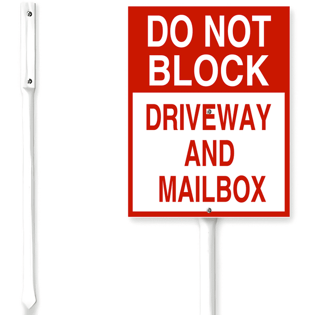 Kurmntregon Do Not Block Driveway And Mailbox Sign With Stake Do Not ...