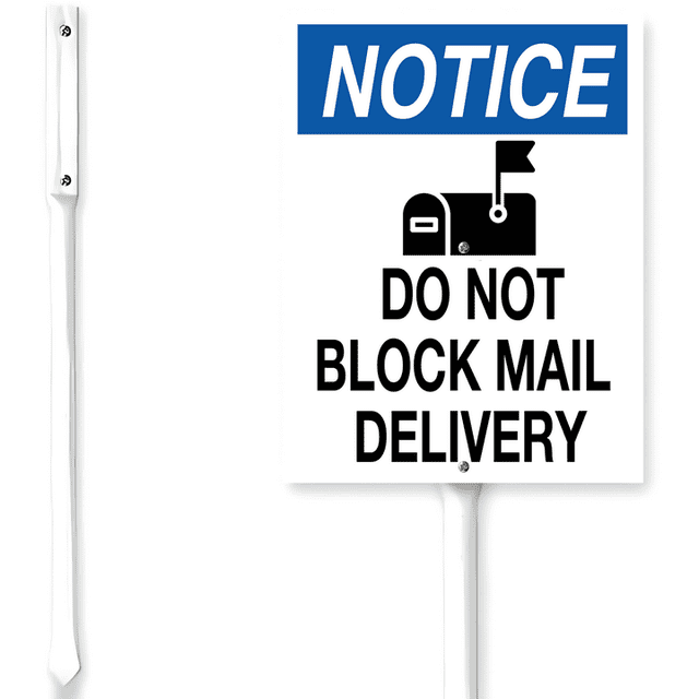 Kurmntregon Do Not Block Mail Delivery Sign With Stake Do Not Block ...