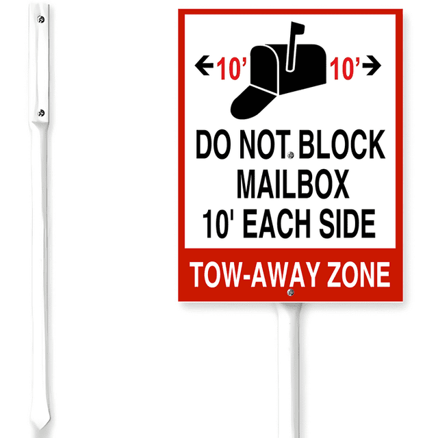 Kurmntregon Do Not Block Mailbox 10' Each Sign Sign With Stake Do Not ...