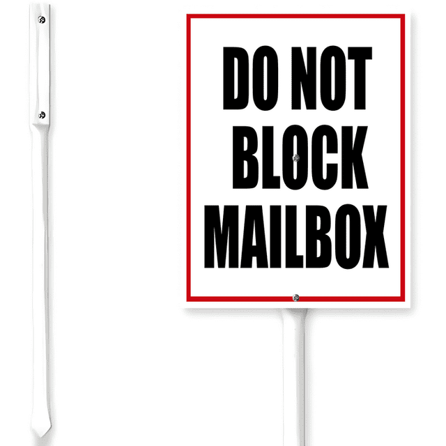 Kurmntregon Do Not Block Mailbox Sign With Stake Do Not Block Sign For ...