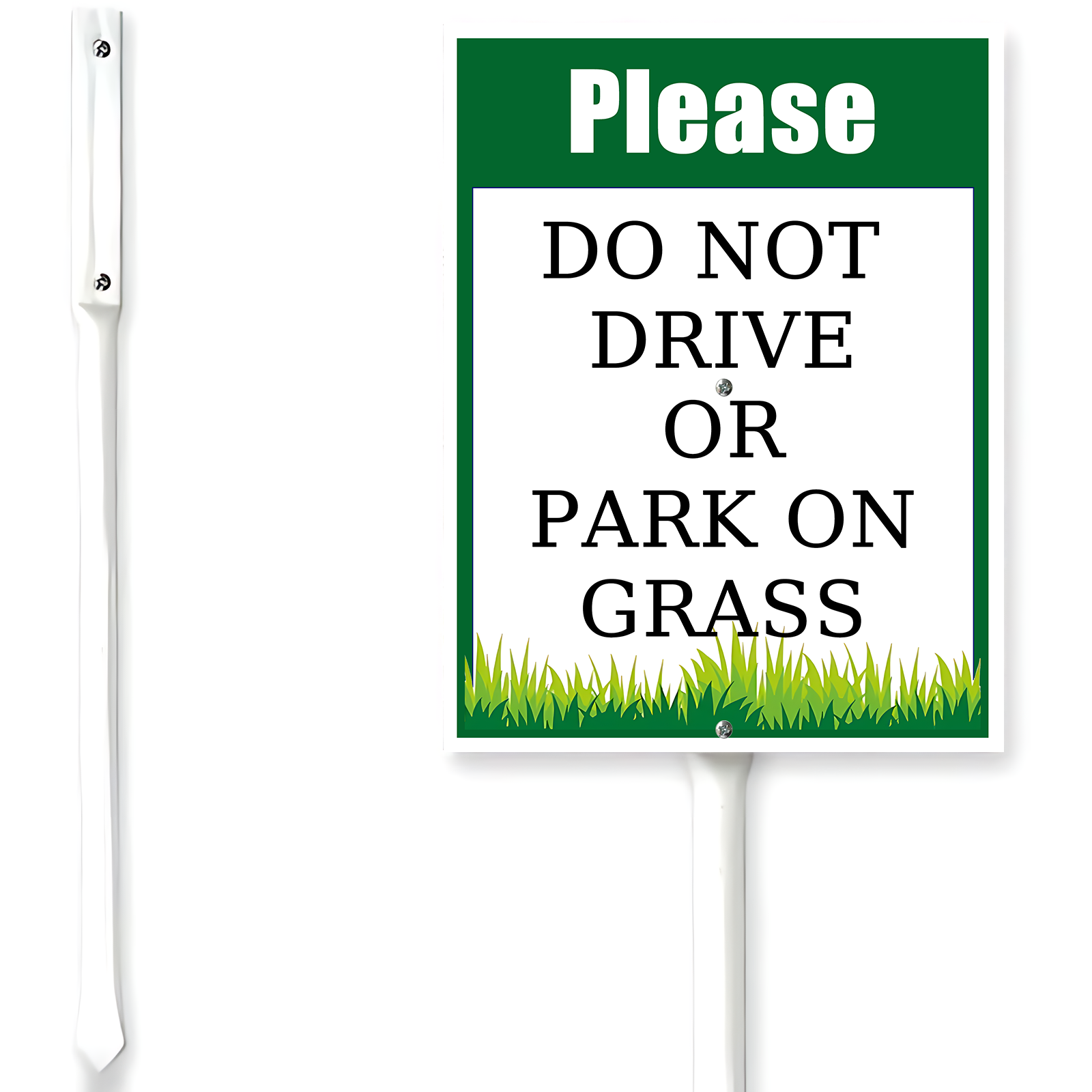 Kurmntregon Do Not Drive Or Park On Grass Sign With Stake Keep Off ...