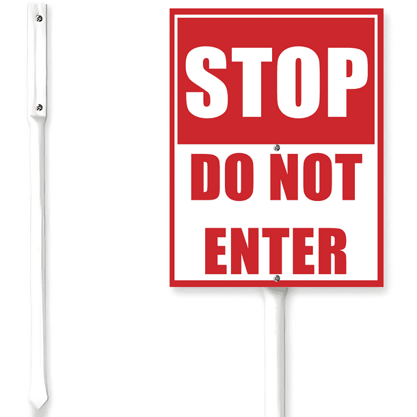 Kurmntregon Do Not Enter Sign With Stake Stop Yard Sign Caution ...