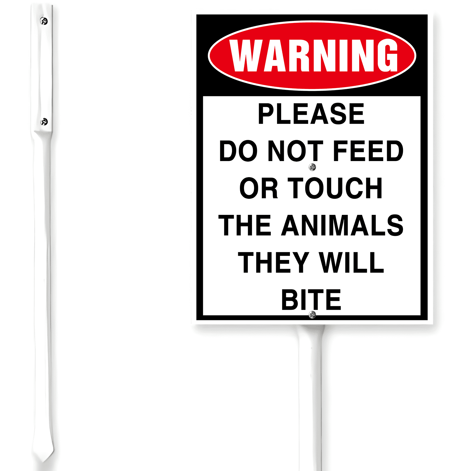 Kurmntregon Do Not Feed Or Touch Animals Sign With Stake Danger Warning ...