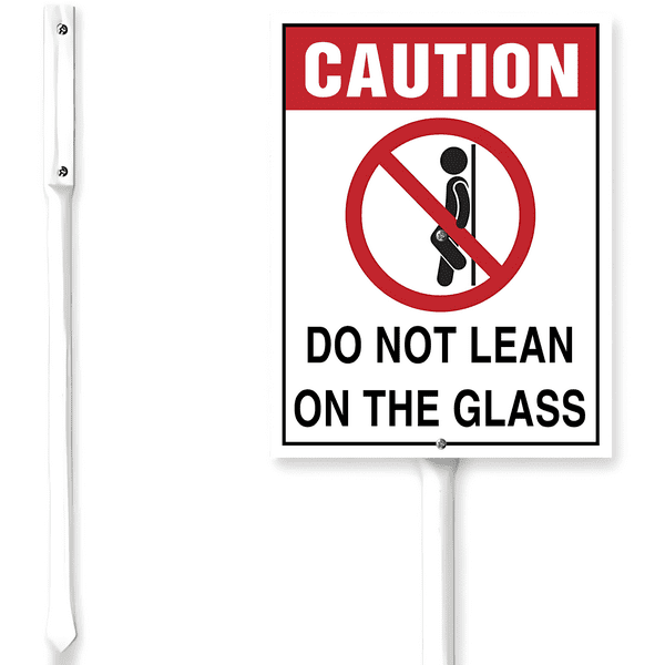 Kurmntregon Do Not Lean On The Glass Sign With Stake Caution Security ...