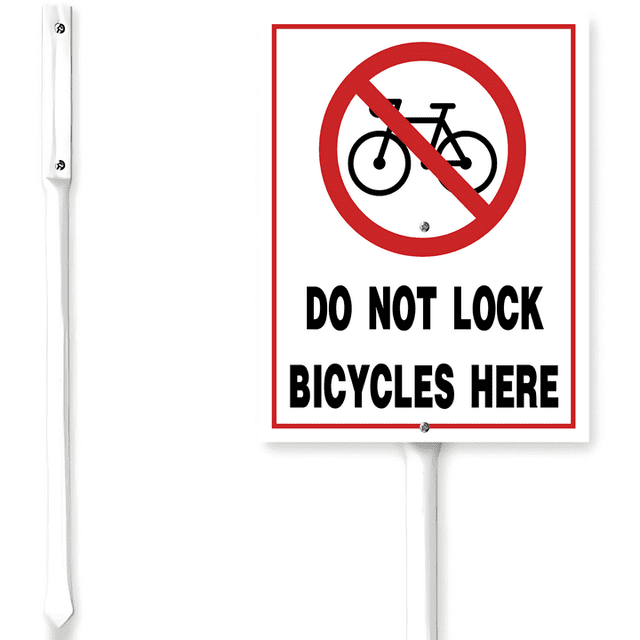 Kurmntregon Do Not Lock Bicycles Here Sign With Stake No Bikes Allowed ...
