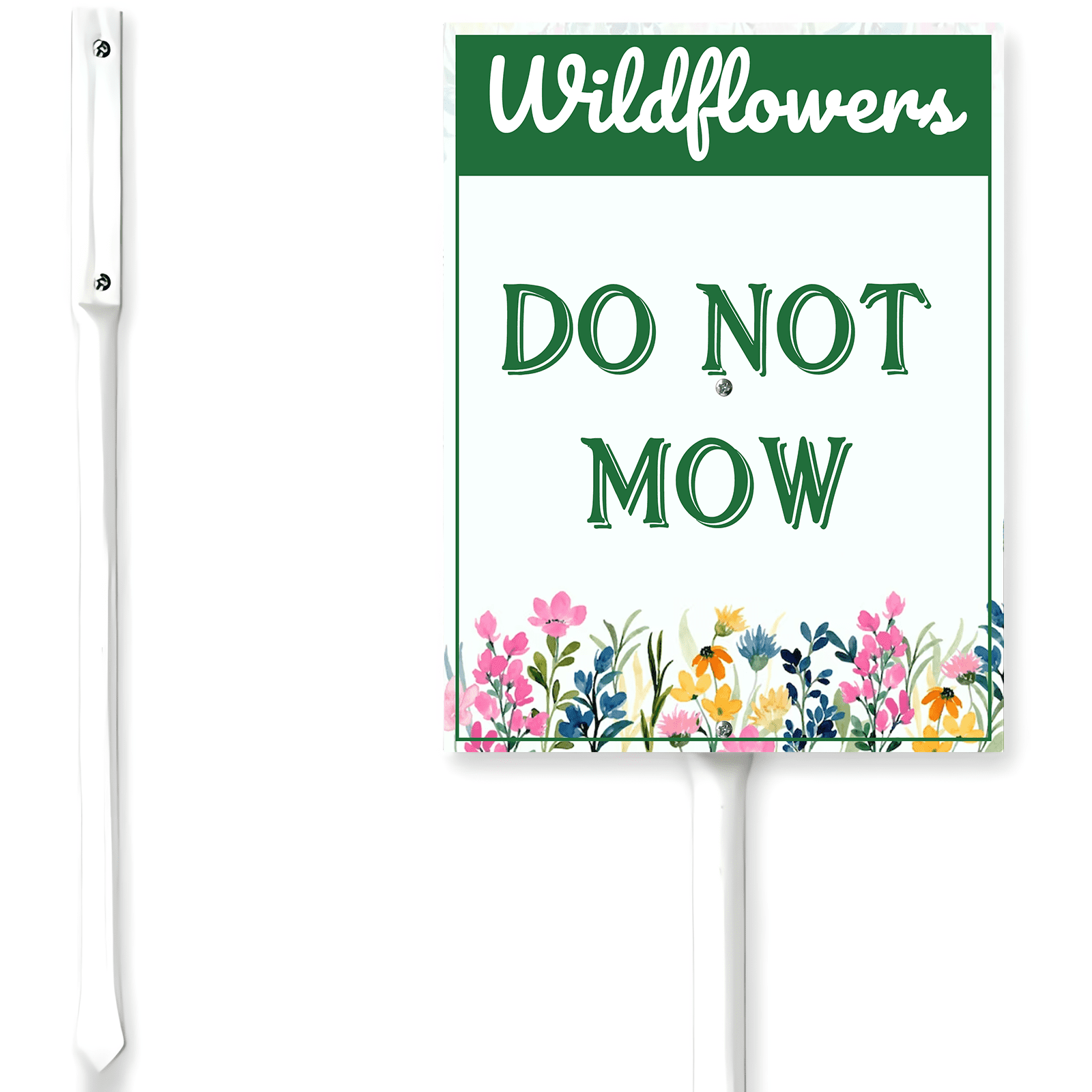 Kurmntregon Do Not Mow Sign With Stake Wildflowers Yard Sign No Mowing ...