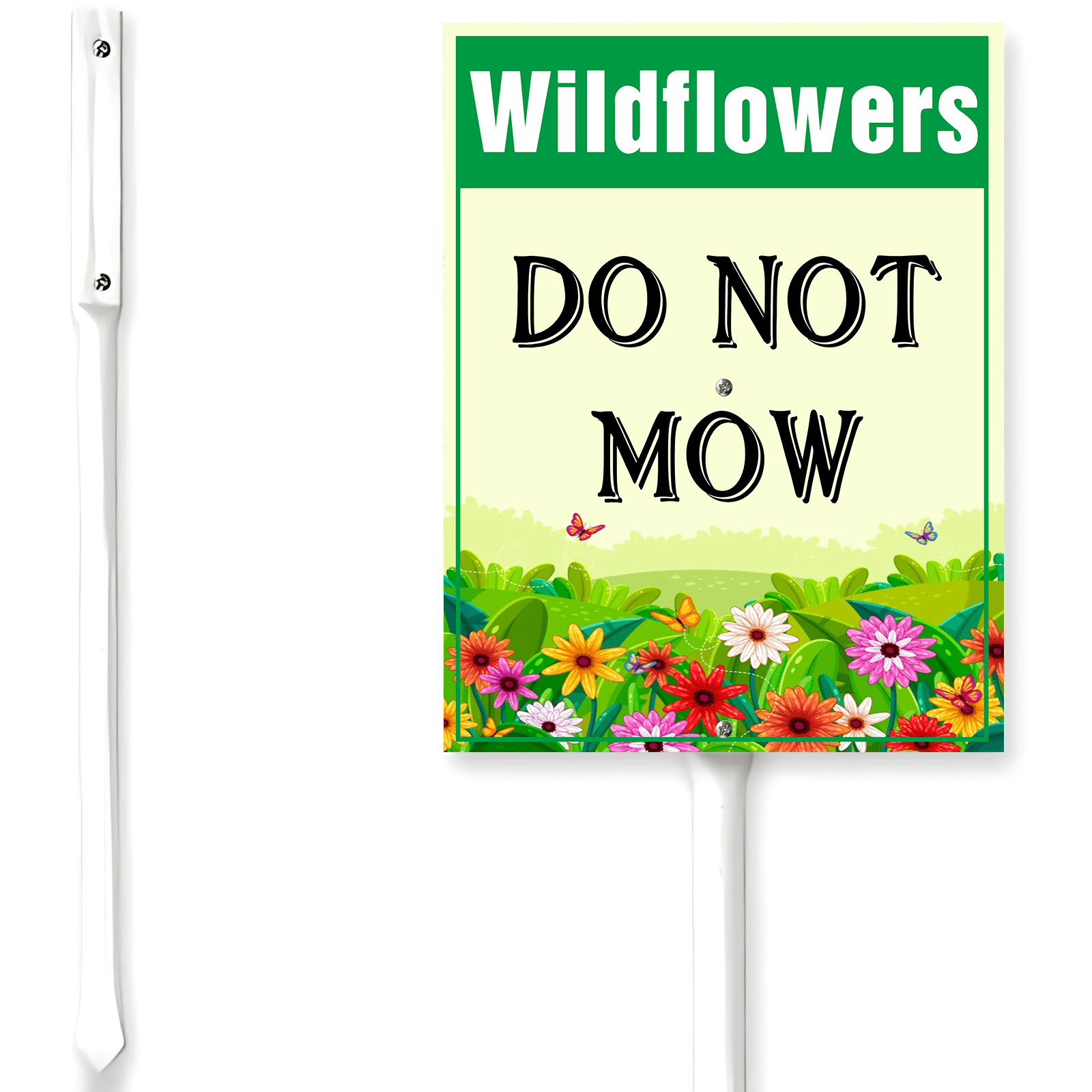 Kurmntregon Do Not Mow Sign With Stake Wildflowers Yard Sign No Mowing ...