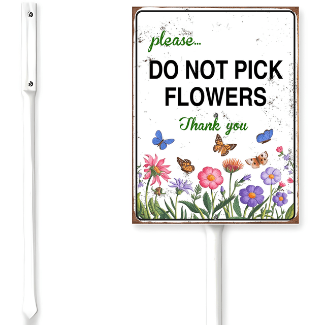 Kurmntregon Do Not Pick Flowers Yard Sign With Stake Do Not Touch ...
