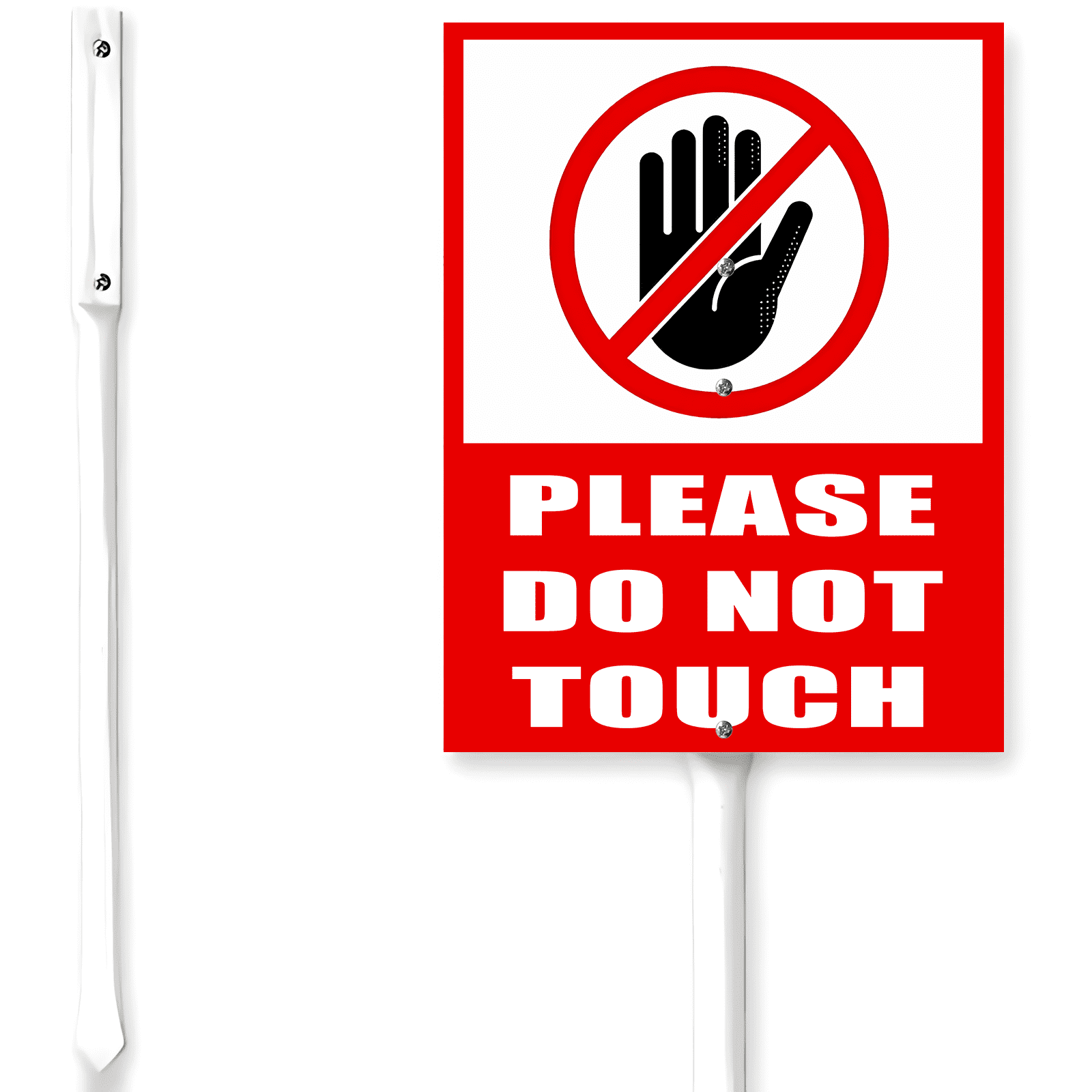 Kurmntregon Do Not Touch Sign With Stake Danger Warning Caution Yard ...