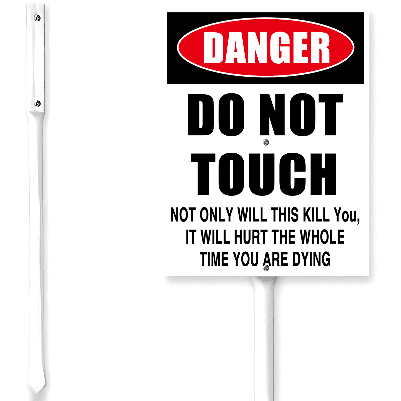 Kurmntregon Do Not Touch Sign With Stake Danger Warning Caution Yard ...