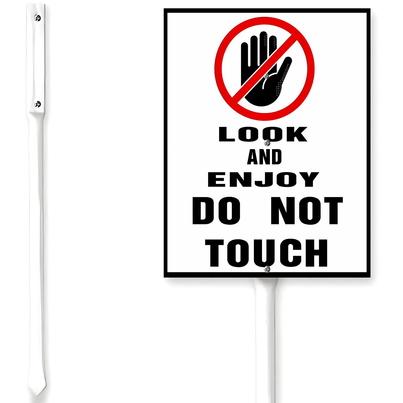 Kurmntregon Do Not Touch Sign With Stake Danger Warning Caution Yard ...