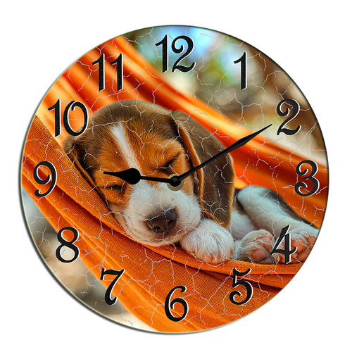 Kurmntregon Dog Hammock Wall Clock Cute Animal Vacation Wooden Desk ...