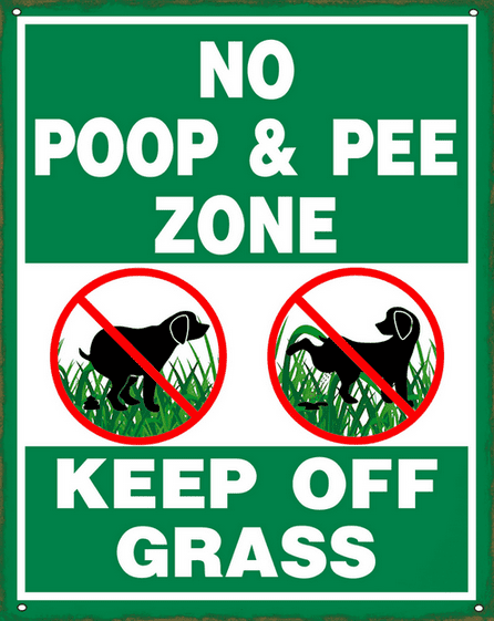 Kurmntregon Dog No Poop & Pee Zone Aluminum Sign Keep Off Grass Garden ...