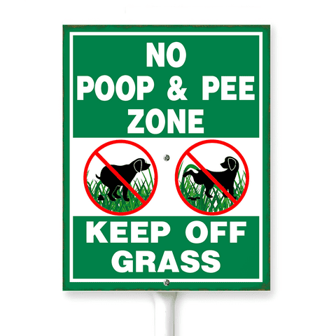 Kurmntregon Dog No Poop & Pee Zone Yard Sign With Stake Keep Off Grass ...
