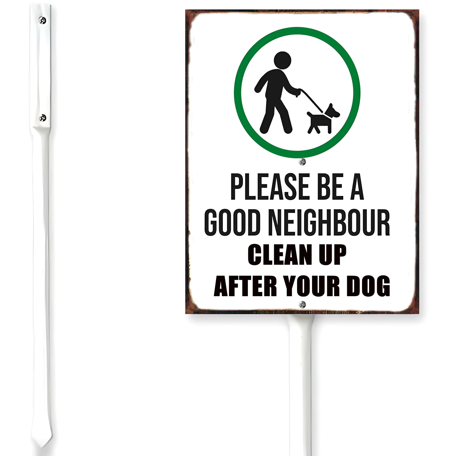 Kurmntregon Dog Signs No Pooping And Peeing With Stakes Clean Up After ...