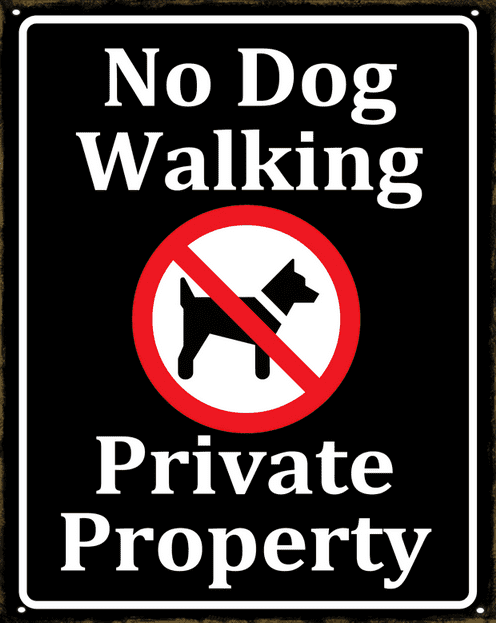 Kurmntregon No Dog Walking Private Property Aluminum Sign No ...