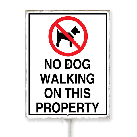 Kurmntregon No Dog Walking On This Property Yard Sign With Stake No Dog ...