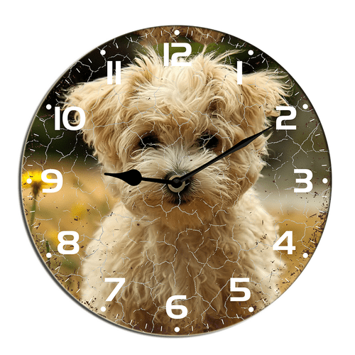 Kurmntregon Dog Wall Clock Animal Clock For Living Room, Battery ...