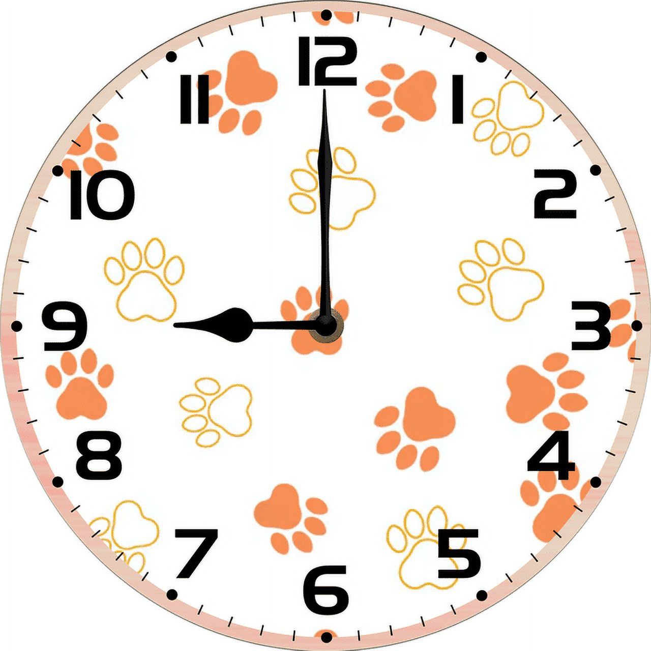 Kurmntregon Dog Wall Clock Funny Dog Paw Print Wall Clock Wooden Clock ...