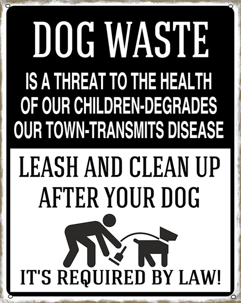 Kurmntregon Dog Waste Leash And Clean Up After Your Dog Aluminum Sign ...