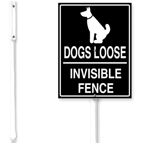 Kurmntregon Dogs Loose Invisible Fence Yard Sign With Stake Dogs ...