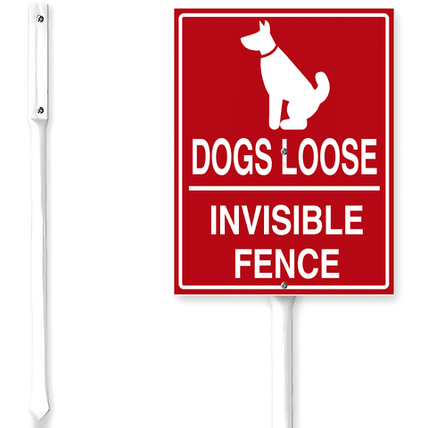 Kurmntregon Dogs Loose Invisible Fence Yard Sign With Stake Dogs ...
