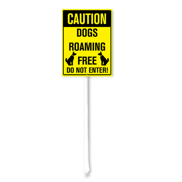 Kurmntregon Dogs Roaming Free Do Not Enter Yard Sign With Stake Beware ...