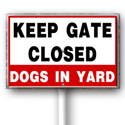Kurmntregon Dogs In Yard Keep Gate Closed Yard Sign With Stake Keep ...