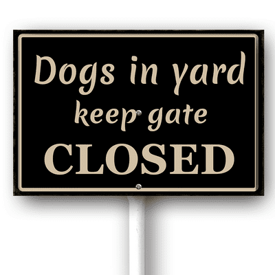 Kurmntregon Dogs In Yard Keep Gate Closed Yard Sign With Stake Keep ...
