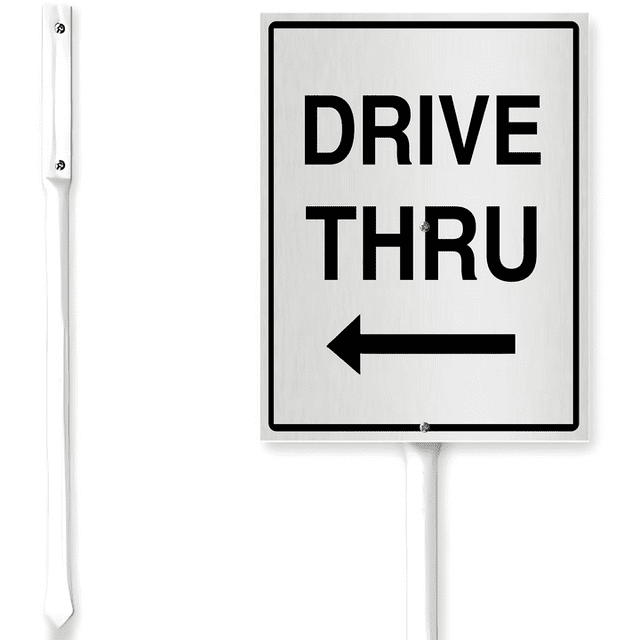 Kurmntregon Drive Thru Sign With Stake No Parking Yard Sign 7x8.8inch ...