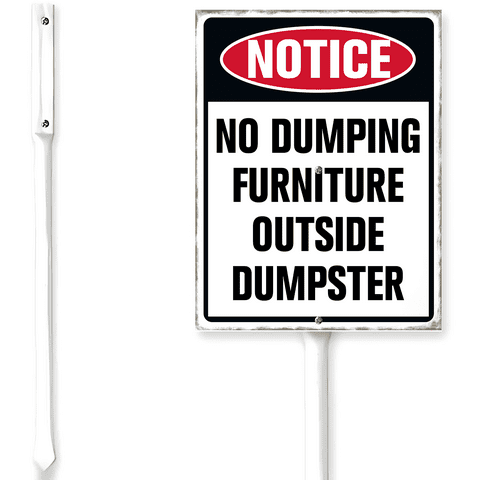 Kurmntregon No Dumping Furniture Outside Dumpster Yard Sign With Stake ...