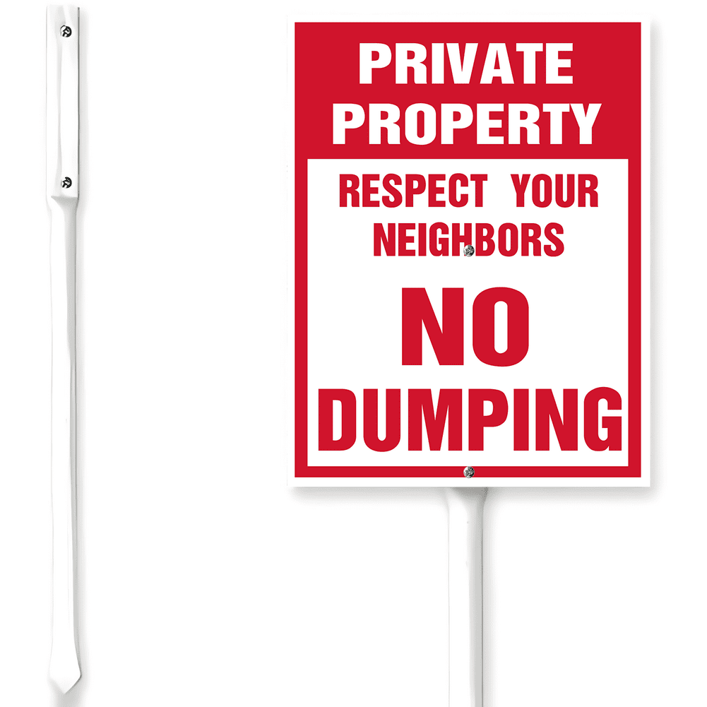 Kurmntregon No Dumping Sign With Stake No Dumping Yard Sign Private ...