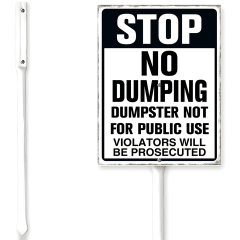 Kurmntregon No Dumping Yard Sign With Stake Dumpster Not For Public Use ...