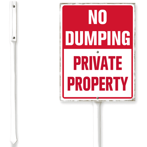 Kurmntregon No Dumping Yard Sign With Stake Private Property Farm ...